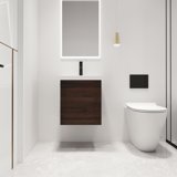 BNK 18'' Single Wall-Mounted Bathroom Vanity and Sink Combo,Brown Floating Bathroom Vanity Set ...