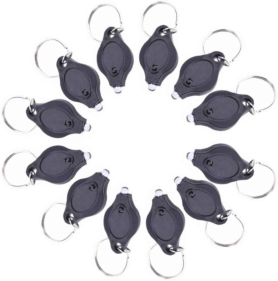 Mini UV LED Keychain Flashlight 15 Pack, Blacklight Key Ring Light ...