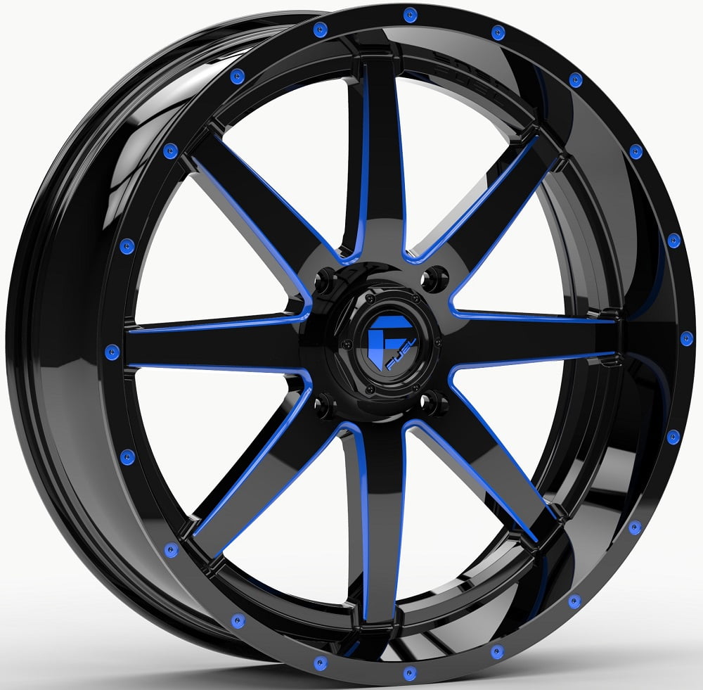 Fuel Maverick 20x7 ATV/UTV Wheel - Gloss Black/Blue (4/137) 4+3 ...