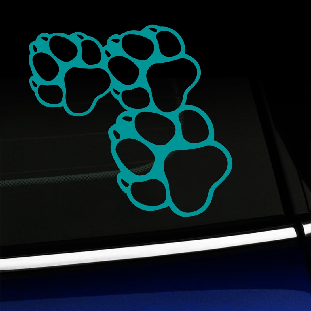 Paw Print Trio - Vinyl Decal - Choose Color - [TURQUOISE] - Walmart.com