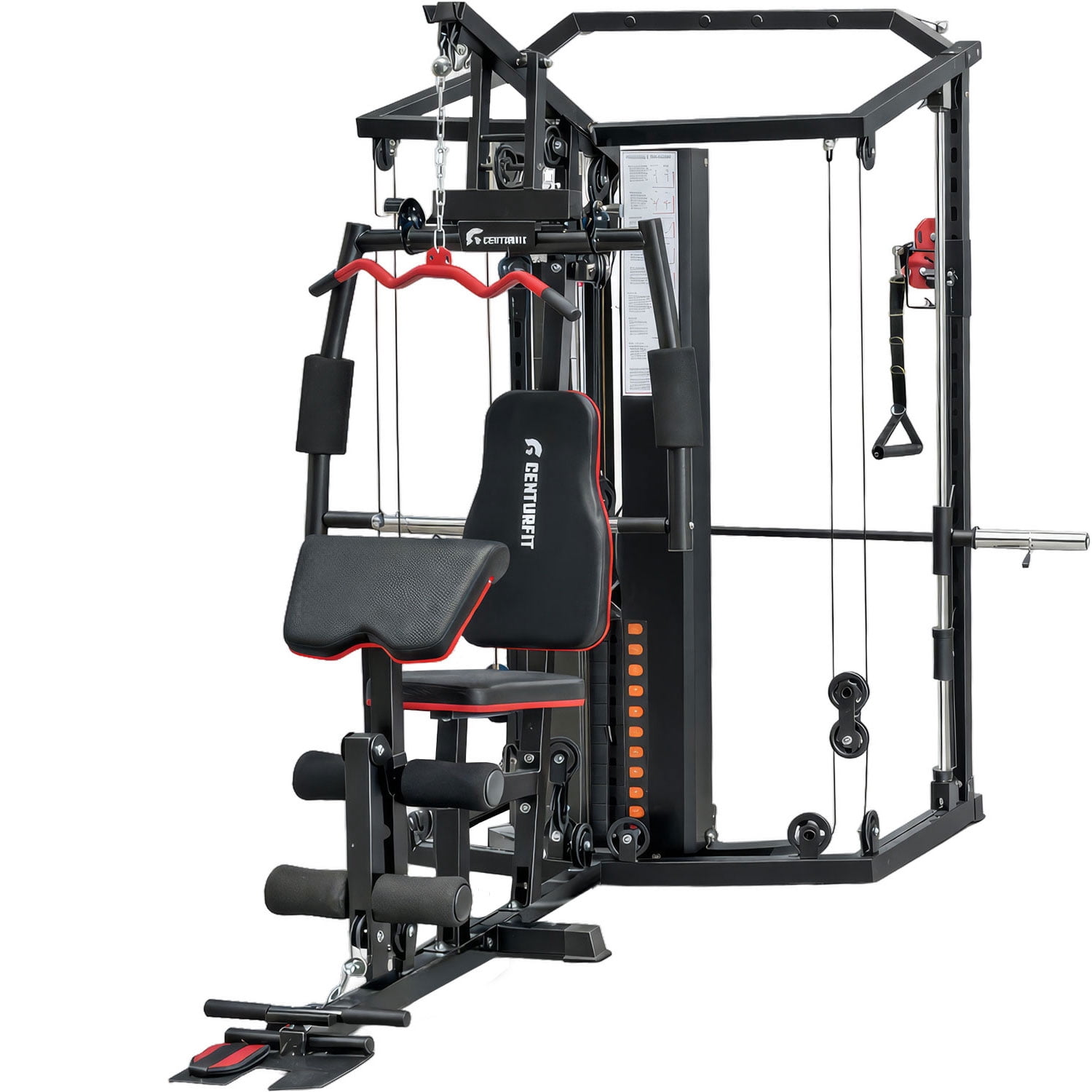 Gimnasio Multiestacion Centurfit Multifuncional Jaula Smith Pierna Scot ...