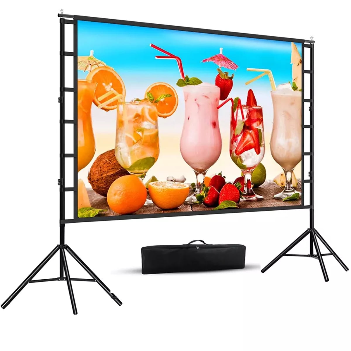 Pantalla de proyector con soporte 120 pulgadas blanco suave antiluz ...