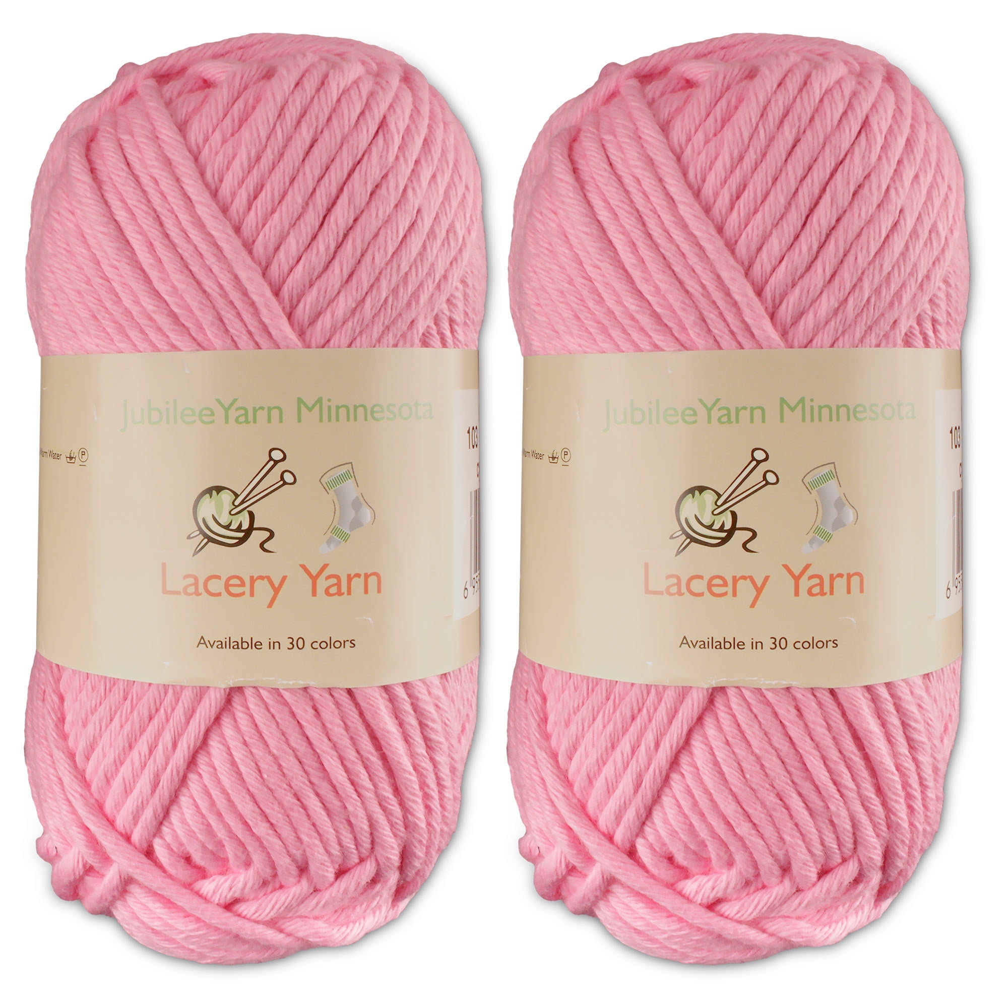 Bulky Weight Lacery Yarn 100g - 2 Skeins - 100% Cotton - Marina Pink ...
