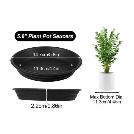 Plant Saucer Frosted Plastic Flower Pot Tray ; Plastic Flower Round ...