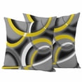 Abstract Yellow Gray Geometric Waterproof Throw Pillow Covers Set of 2 ...