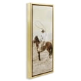 Stupell Industries Wrangling Cowboy Lasso Gold Framed Floater Canvas ...