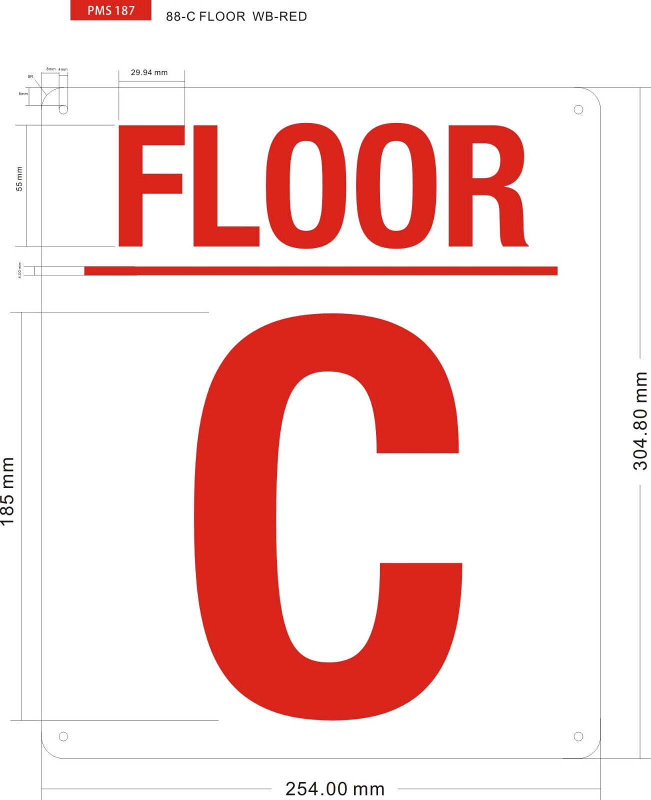 C FLOOR SIGN (10x12,White,Aluminum) -ref21022 - Walmart.com