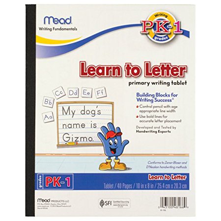 Mead Kids Learn To Letter Tablet, Pre-K - 1st Grade Workbooks with ...