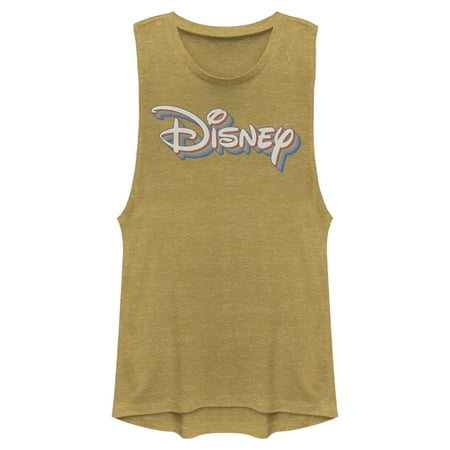 Disney Logo Retro Rainbow Women's Muscle Tank, Gold Heather, Large ...