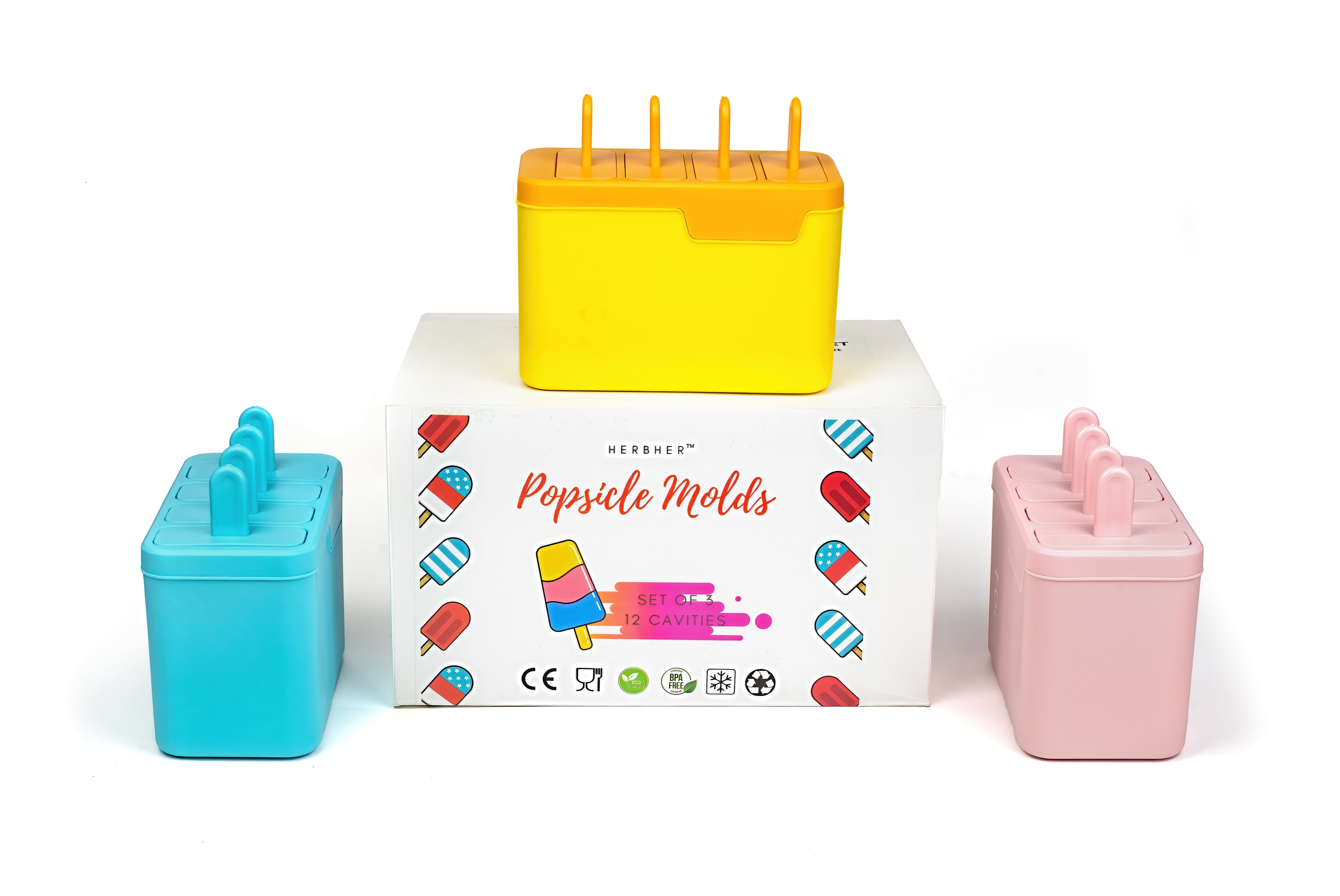 Herbher Popsicle Ice Cream Mold 12 Yogurt Pop Maker Set - Walmart.com