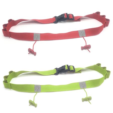 2 Pieces Race Number Belt with 6 Gel Loops for Running Cycling ...