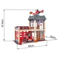 Hape Wooden Dollhouse Firehouse Toy Playset, 13 Pieces with Light ...