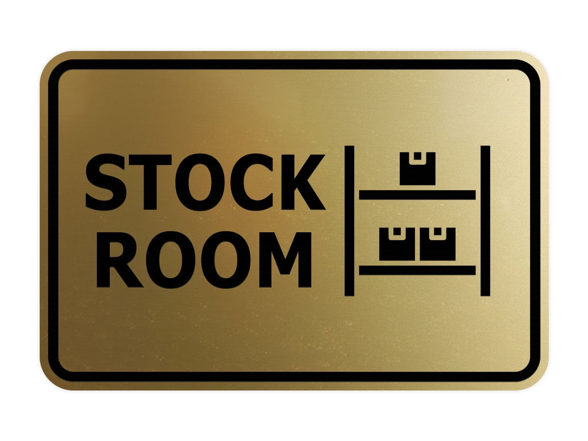 Classic Framed Stock Room Sign (Brushed Gold) - Small - Walmart.com