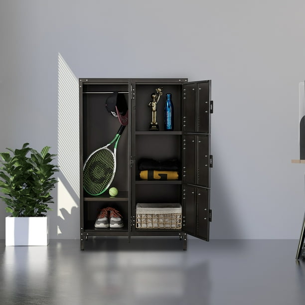 STAIN Metal Locker Cabinet, Industrial Storage Locker with Lockable ...