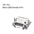 10-Pack Micro USB Female Socket Connectors, 5-Pin DIP 90-Degree ...