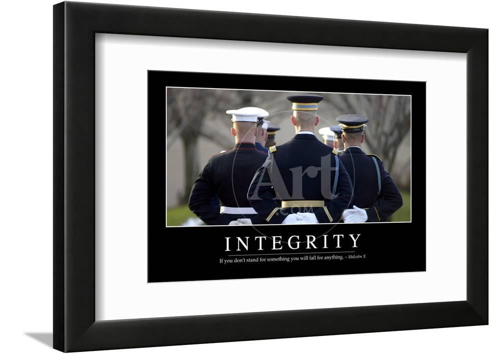 Integrity Inspirational Quote and Motivational Poster Framed Print Wall ...