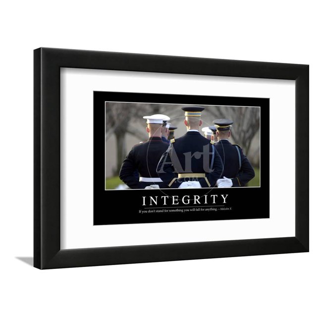 Integrity Inspirational Quote and Motivational Poster Framed Print Wall ...