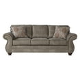 Leinster Upholstered Nailhead Sofa, Faux Leather, Stone Gray - Walmart.com