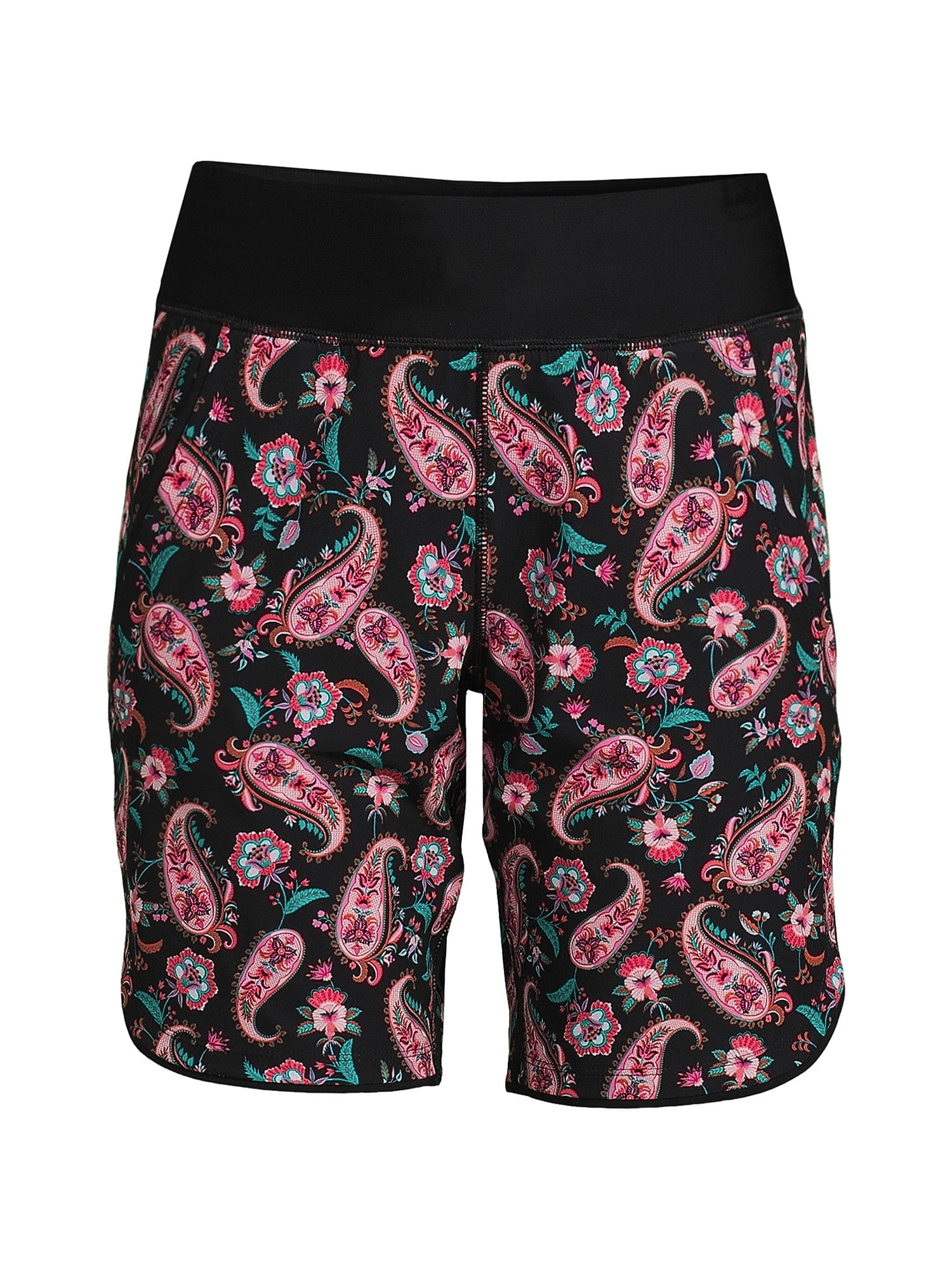 Lands' End Women's 9" Quick Dry Elastic Waist Modest Board Shorts Swim ...