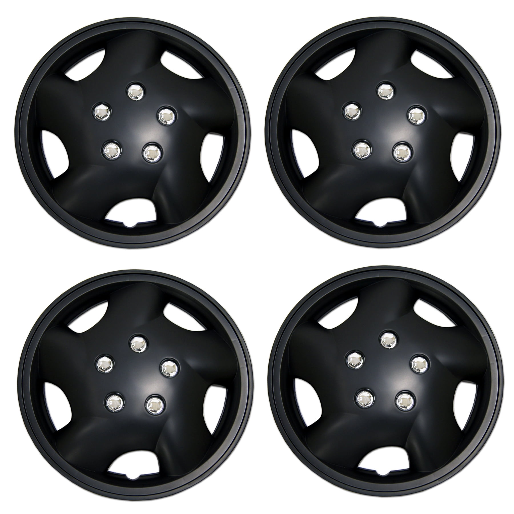 TuningPros WSC3-852B14 Set of 4 Matte Black Hubcaps 14" - Hub Caps ...