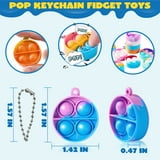 Joyfy Round Pop Fidget Keychain Party Favors for Kids 30 Pack Mini ...