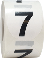 Black Number 7 Circle Stickers | 1.5" Inches Round | 500 Pack - Walmart.com