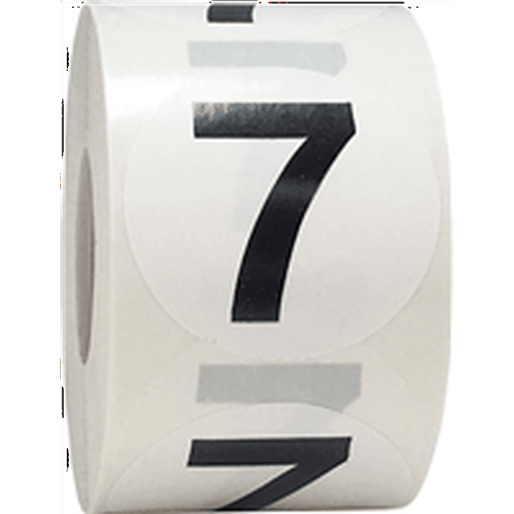 Black Number 7 Circle Stickers | 1.5" Inches Round | 500 Pack - Walmart ...