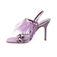 STAUD Anise Feather Satin Slingback Sandal, 37, Purple - Walmart.com