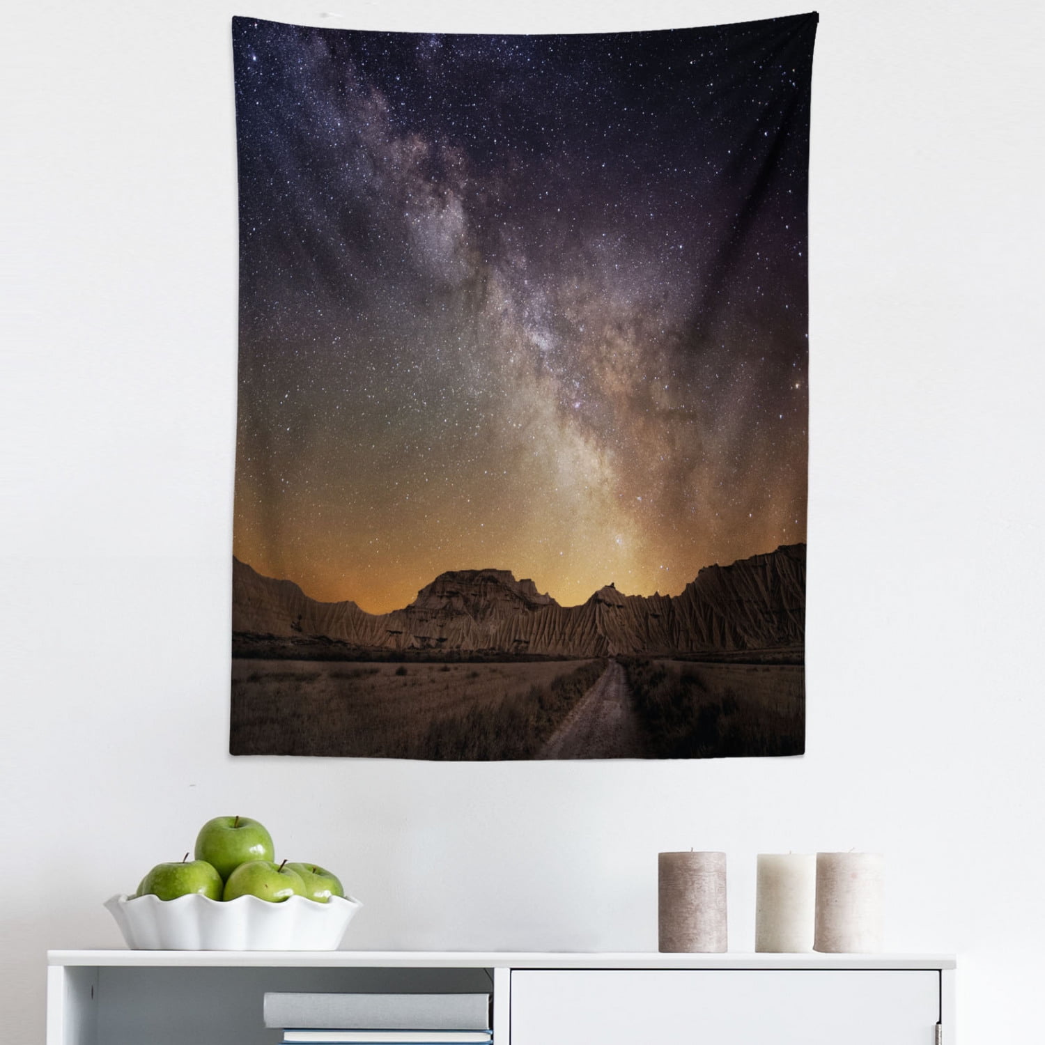 Night Tapestry, Milky Way over Desert of Bardenas Spain Ethereal View ...