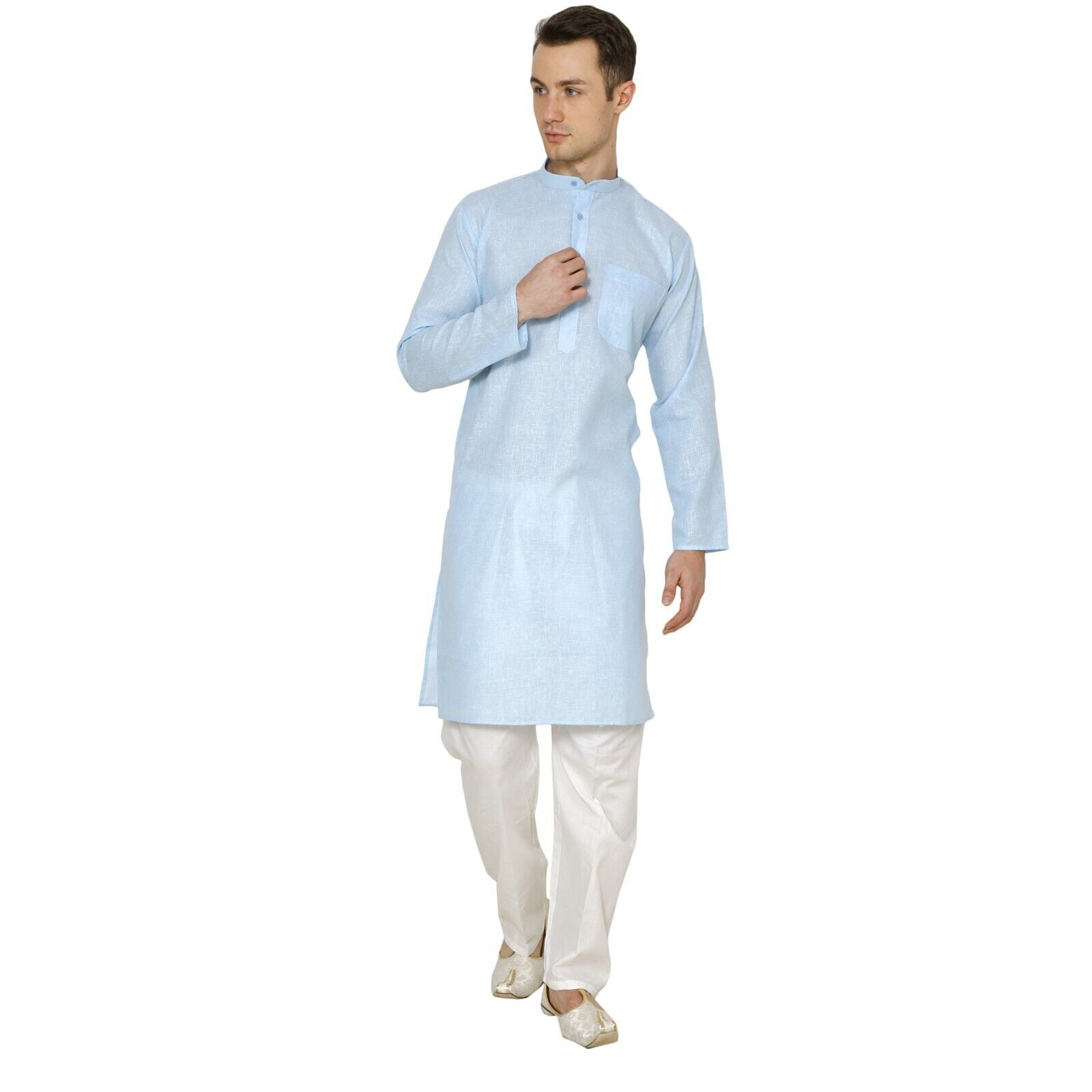 Mens Cotton Kurta Indian Pakistani Bollywood Style Dress For Diwali ...