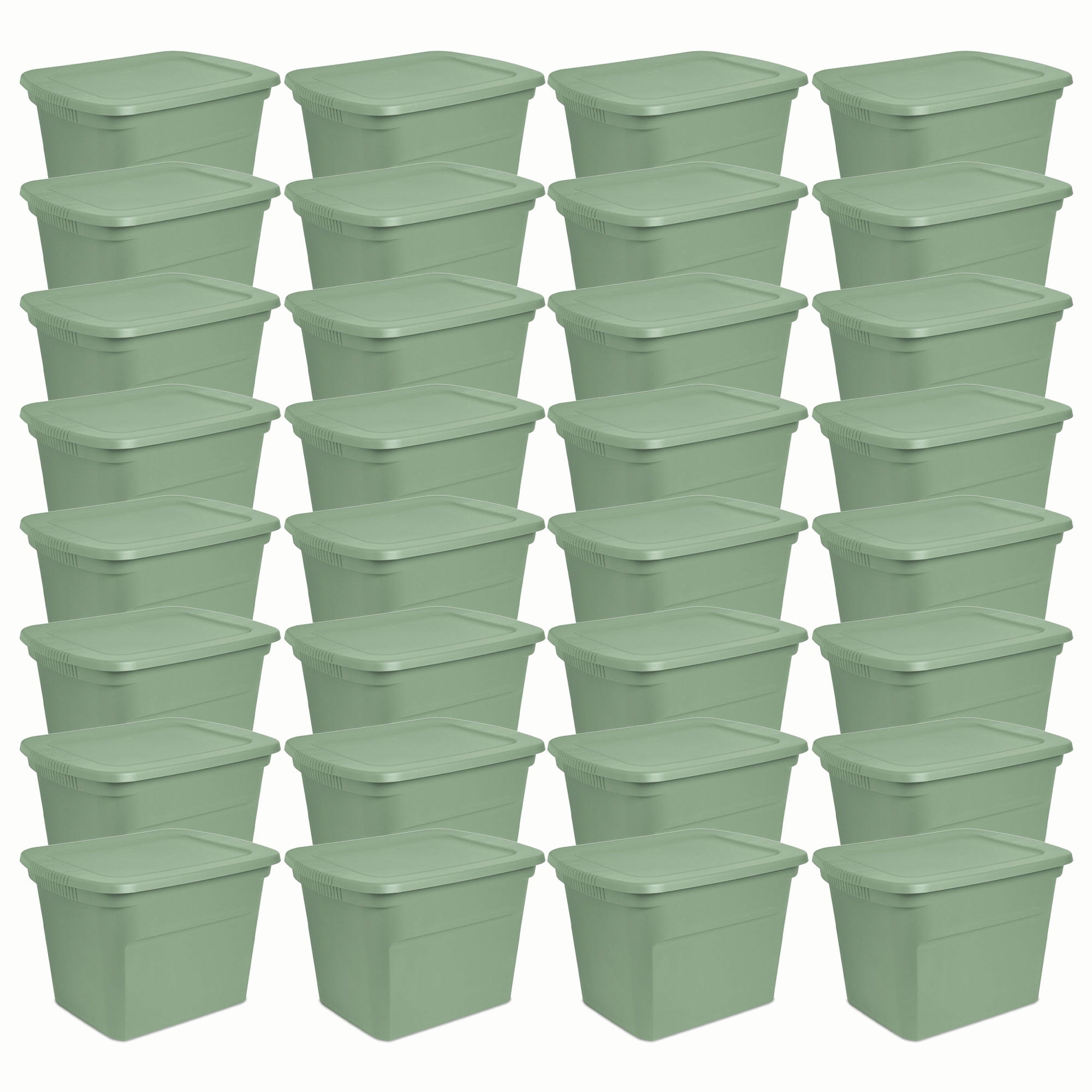 Sterilite 18 Gal Stackable Storage Tote with Handles, Crisp Green (32 ...