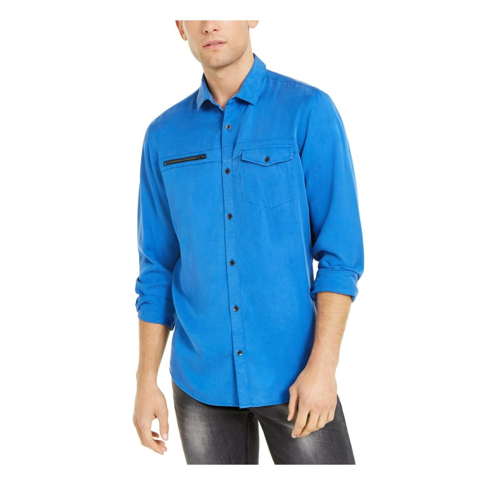 INC - INC Mens Zipper Pocket Collar Button-Down Shirt - Walmart.com ...