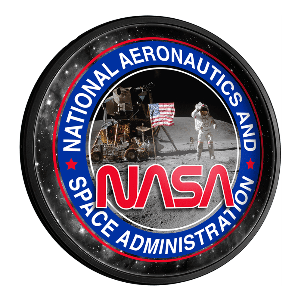 NASA: Lunar Walk - Round Slimline Lighted Wall Sign - Walmart.com