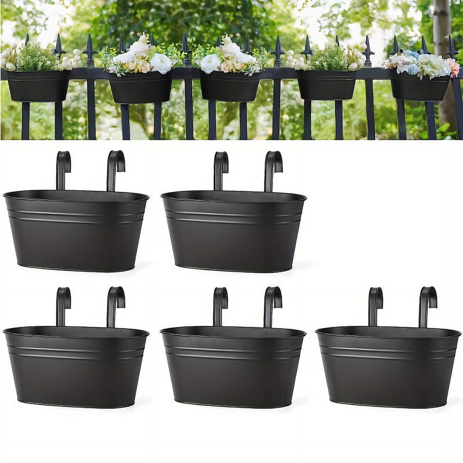 Click here for Grm 3/5pcs  Black Metal Iron Hanging Flower Pots F... prices
