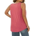 MOSHU Loose Casual Plus Size Women's Summer Tank Tops, Henley Sleeveless Button-Down Shirts ...