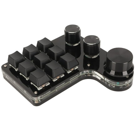 Mini Keypad, One Handed Keypad 9 Key Universal With 3 Knob RGB Light ...