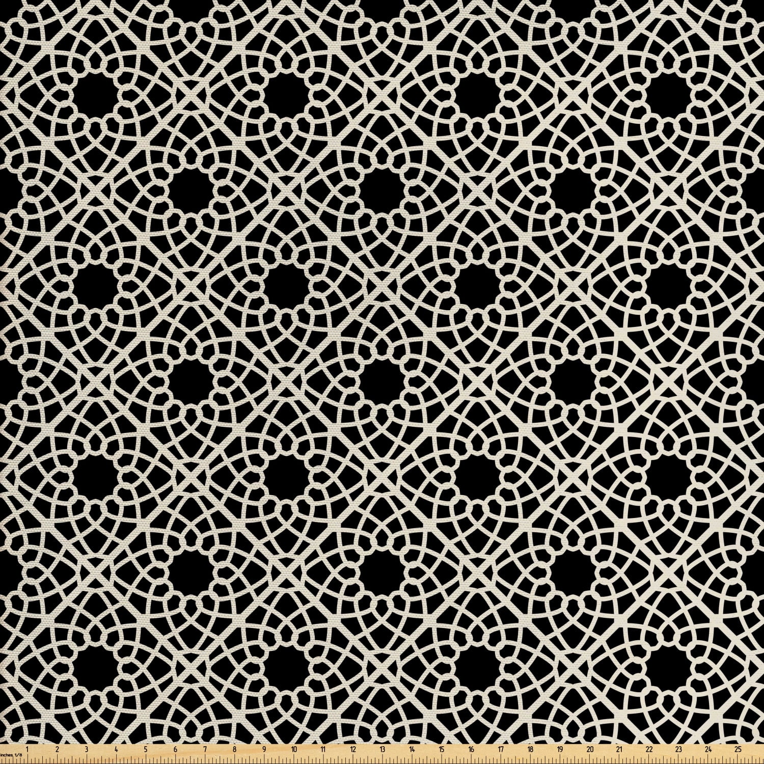 Oriental Fabric by the Yard, Far Eastern Style Lattice with Floral and ...
