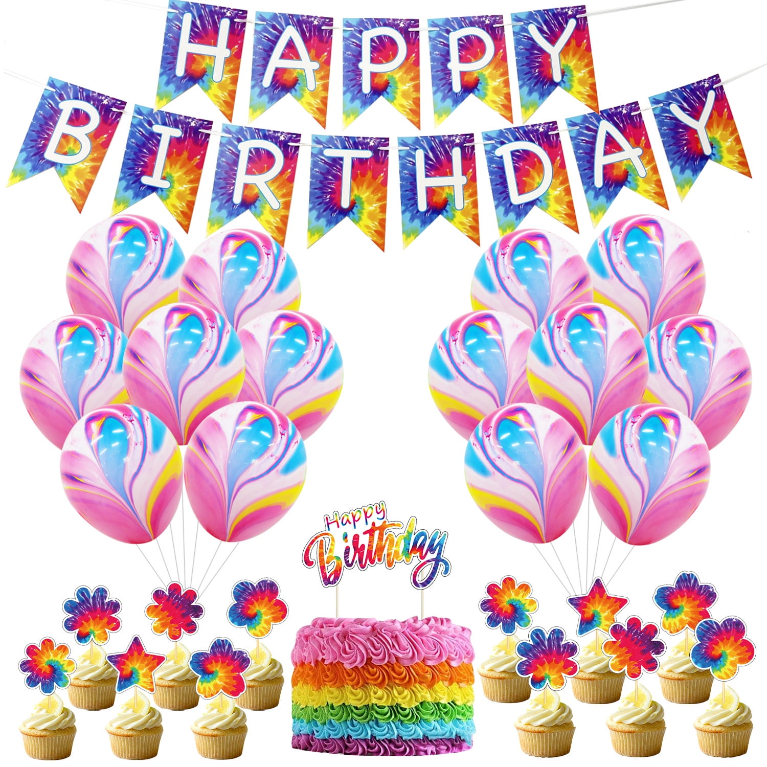 Tie Dye Birthday Party Decorations, Tie Dye Birthday Party Supplies ...