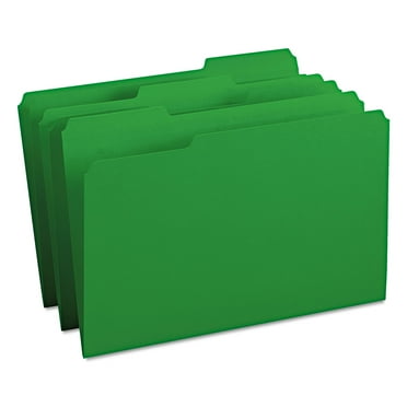 Smead Office Single-Color Green File Folders, 1/3-Cut Tabs, Letter Size ...