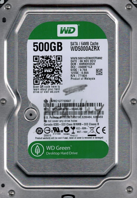 Western Digital WD5000AZRX-00A8LB0 DCM: HHRNHV2CH 500GB - Walmart.com