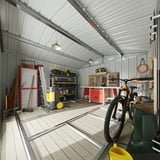 Aoxun 10x10 ft Outdoor Storage Shed, Steel Garden Shed, Black(Base ...