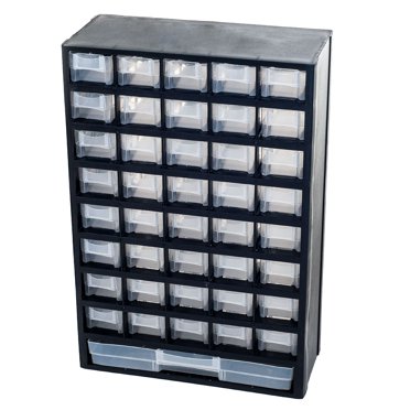 Stalwart Wall-Mounted 30-Compartment Garage Storage Bins (Red/Blue ...