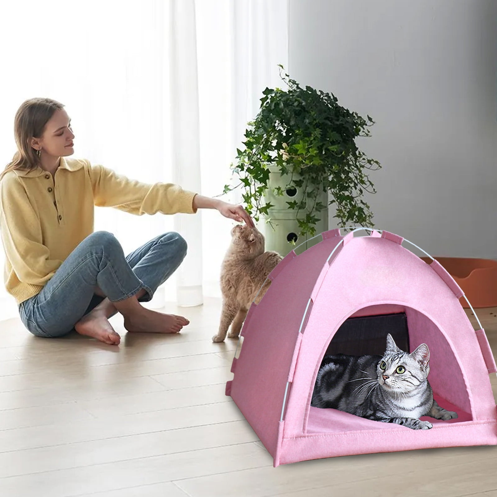 Click here for Fridja Pink Cat Tent House  Semi-Enclosed Cats Nes... prices