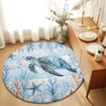 Blue Sea Turtle Round Living Room Rugs 6 ft, Nautical Coastal Starfish ...