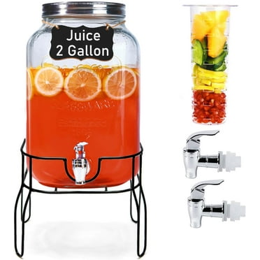2 Gallon Glass Drink Dispensers for Parties, Sun Tea Glass Jar for ...