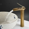 Antique Brass Waterfall Taps Hot and Cold Basin Taps Single Hole Retro ...