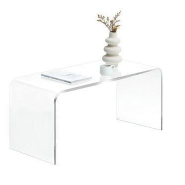 BENTISM 38in Clear Acrylic Console Table, Transparent U-Shape Side ...