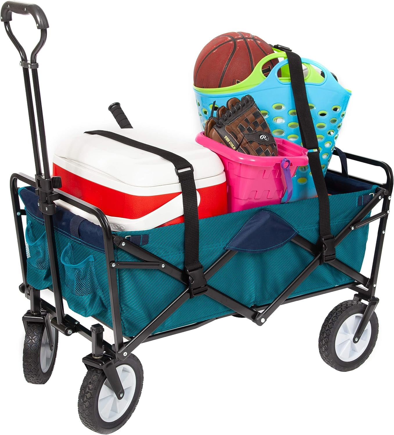 heavy duty collapsible wagon cart portable lightweight folding cart ...