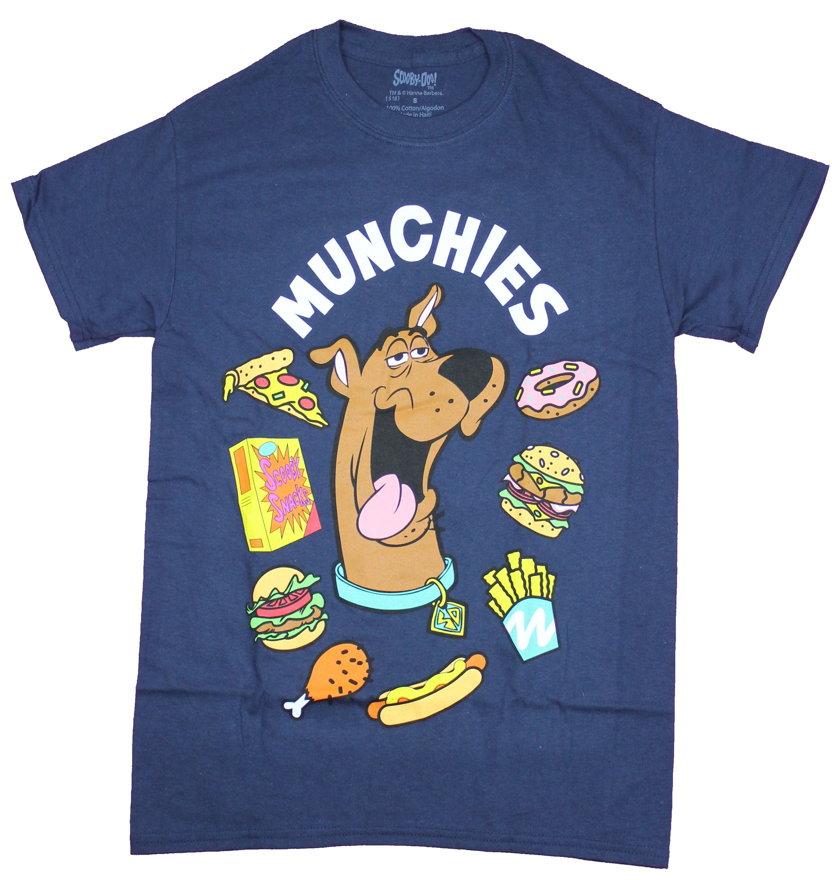 Scooby Doo Mens T-Shirt - Scooby Head Surrounded By Munchies (Large ...