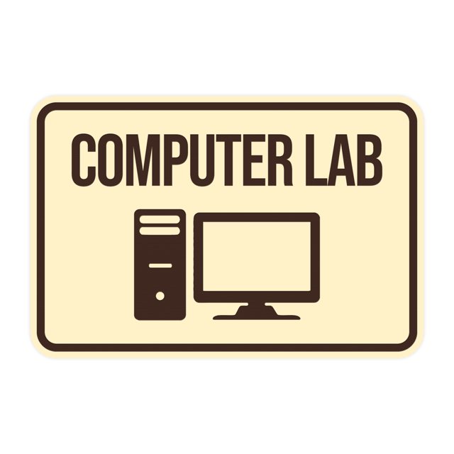 Classic Framed Computer Lab Sign (Brushed Silver) - Large - Walmart.com